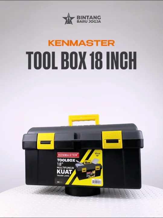 KENMASTER TOOL BOX BESAR 18" INCH PLASTIK KOTAK PERKAKAS TOOLKIT KUNCI ...