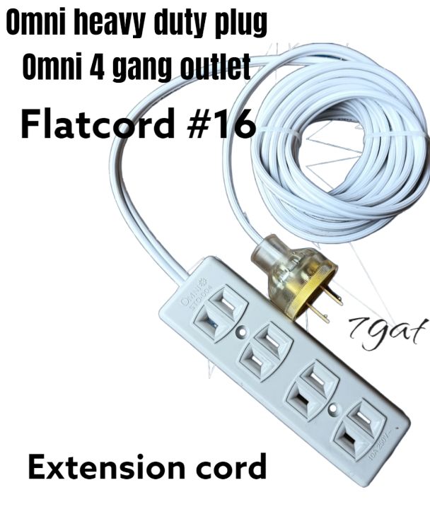 EXTENSION CORD 15 - 20 - 30 meters. FLATCORD #16. OMNI HEAVY DUTY PLUG ...