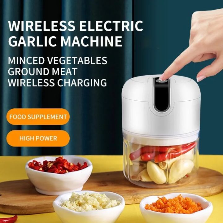 Electric Garlic Chopper Portable 250ML Chopper with USB Charging Chop ...