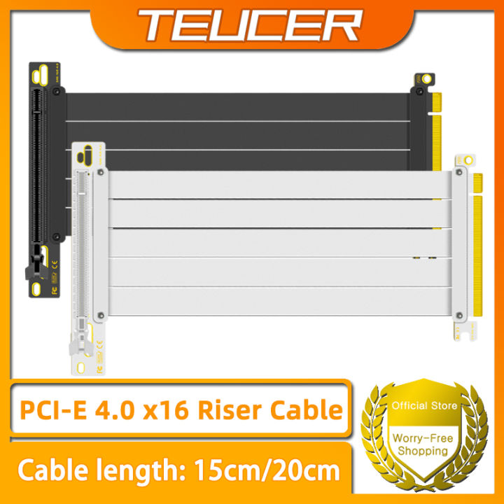 TEUCER PCI-E 4.0 X16 Riser Cable Video Card EMI Shielded High-Speed ...