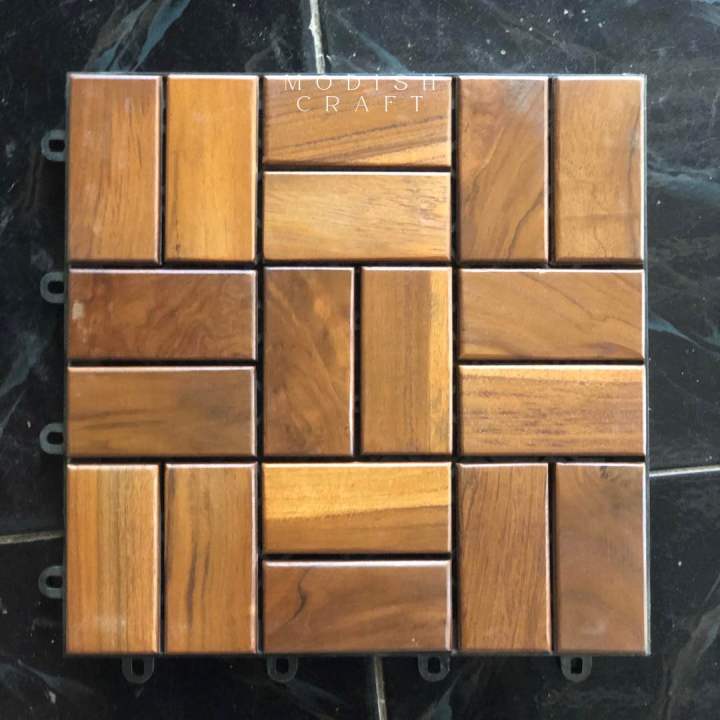 DECKING LANTAI KAYU / PARKIT LANTAI KAYU JATI FINISHING | Lazada Indonesia