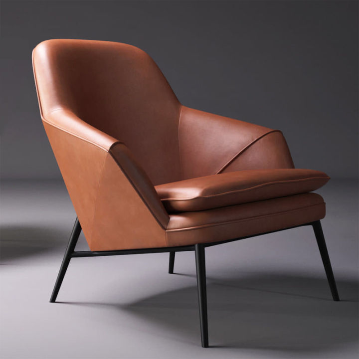 Nordic Single Sofa Chair Designer Genuine Leather Casual Small ...