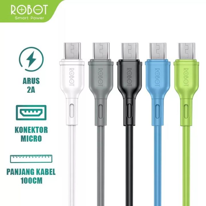 ROBOT RBM100s Kabel Data Micro USB 2A 100cm Kabel Mikro - SATUAN ...