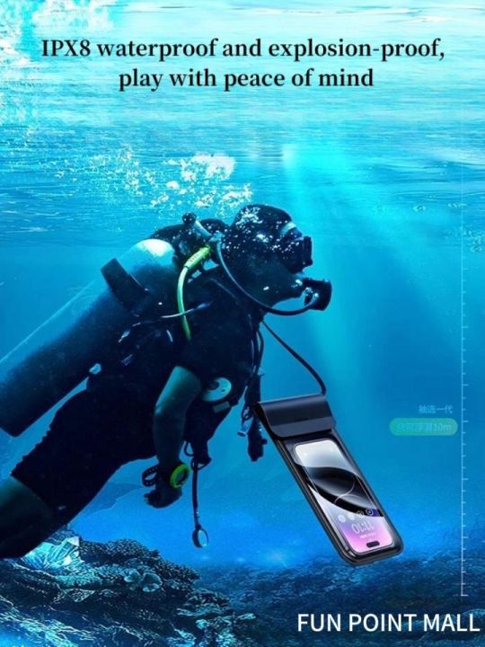 FUNPOINT 7.2 inch Phone Waterproof Case Sealed Clear Bag For Xiao mi ...