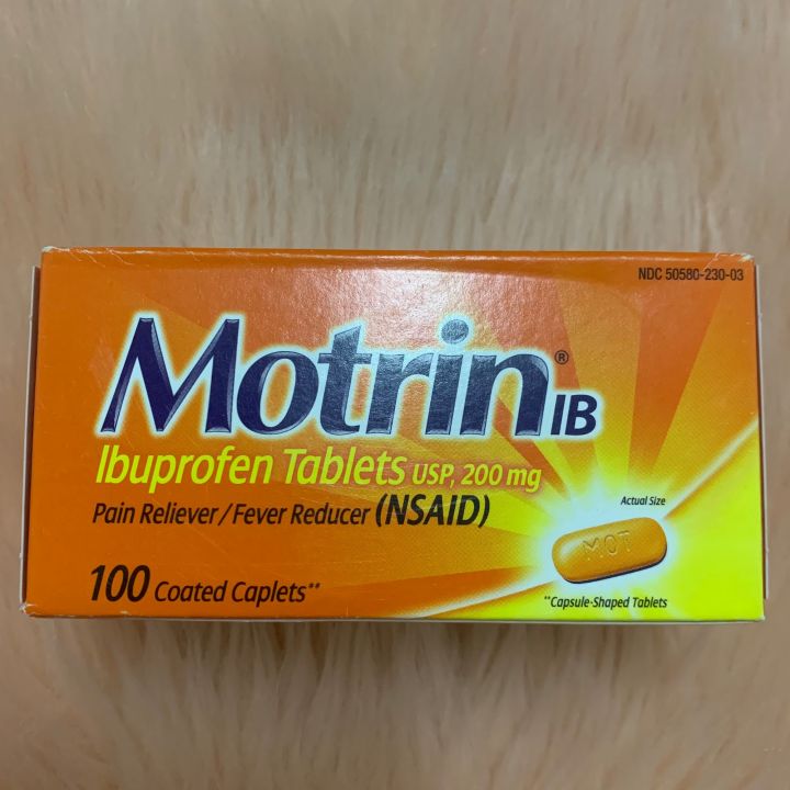 Motrin IB, Ibuprofen 200mg Tablets for Fever, Muscle Aches, Headache ...
