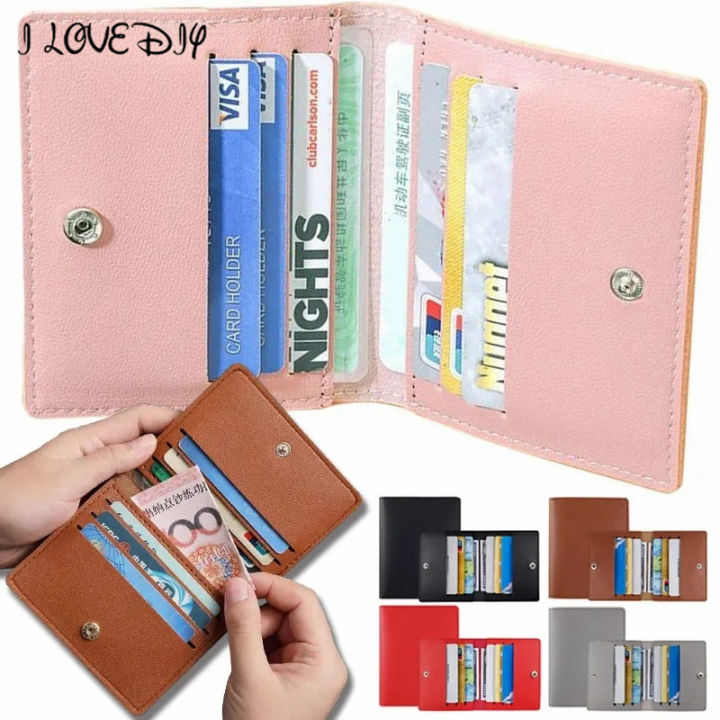 Mini Pu Leather ID Card Holder Small Bank Credit Card Box Multi Slot ...