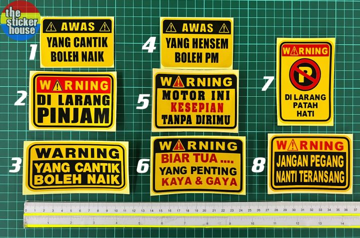 STICKER AYAT PERKATAAN AWAS / AMARAN / WARNING ( YANG CANTIK BOLEH NAIK ...