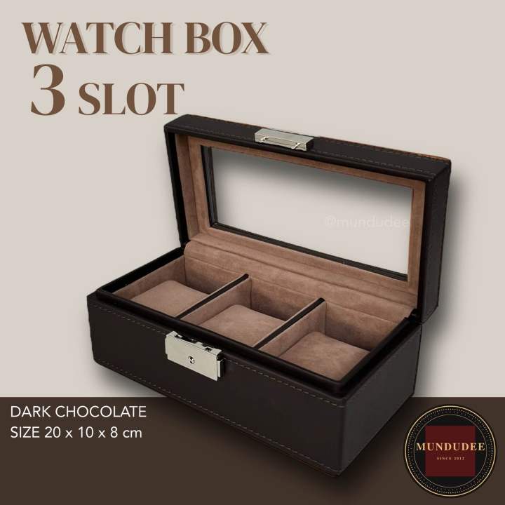 3-Slot WATCH BOX กล่องใส่นาฬิกา 3 เรือน | Lazada.co.th