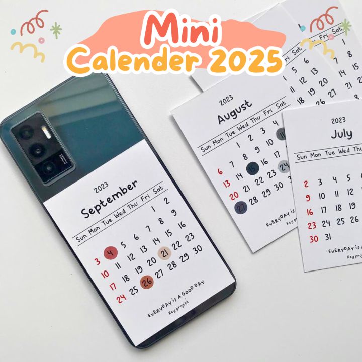 Mini calendar 2025 bullet journal/ kalender jurnal aesthetic/ stiker ...
