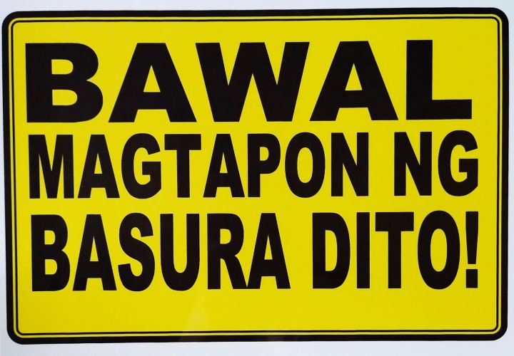 Laminated Bawal Magtapon ng Basura Dito Signage A4 | Lazada PH