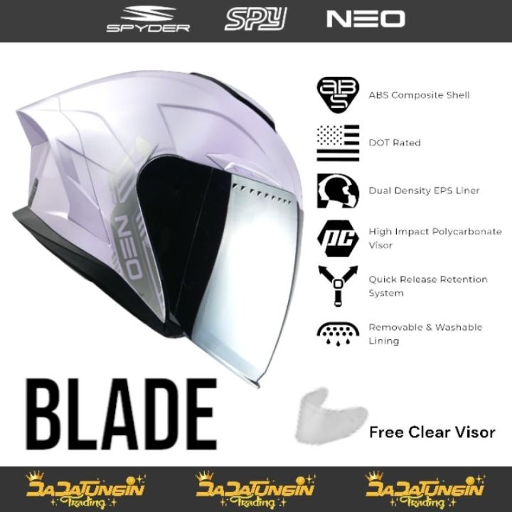 SPYDER NEO Blade Half Face Helmet Dual Visor | Lazada PH