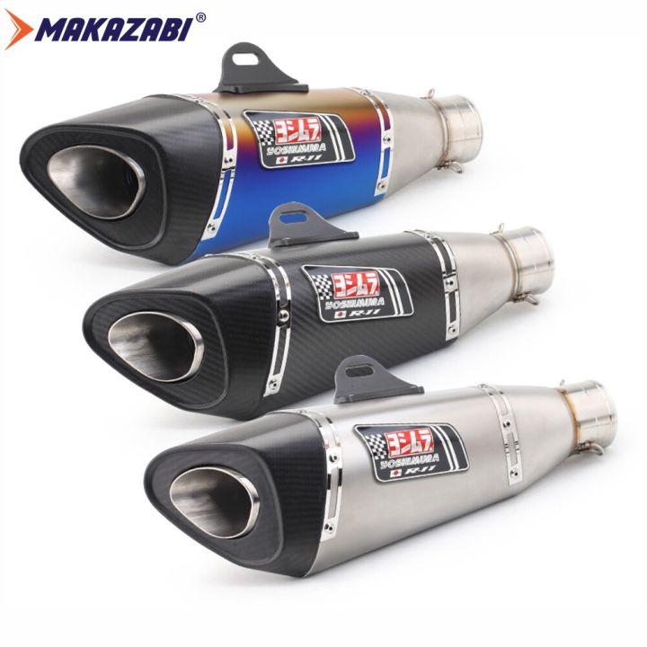 51-60mm Motorcycle exhaust pipe muffler with DB Yoshimura R11 sticker escape moto Real Carbon ...