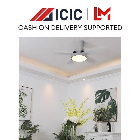 ICIC Ceiling Fan With Light Modern With LED Light Remote Control ...