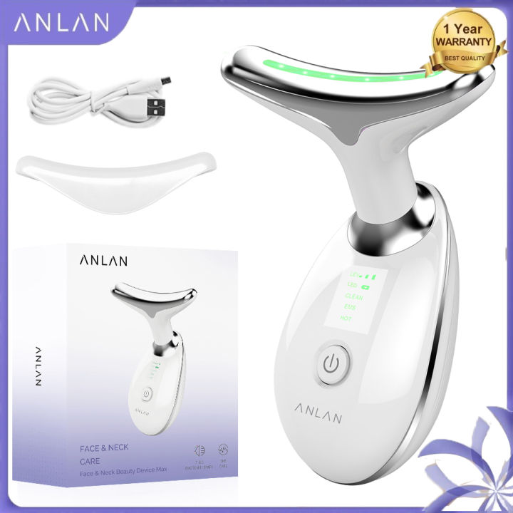 ANLAN Neck Beauty Device Max 7 Color Light Therapy Face Massager ...