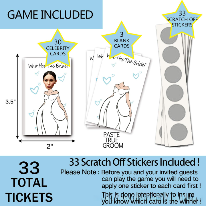 Bridal Shower Game Cards Wedding Party Scratch off Cards Festive ...