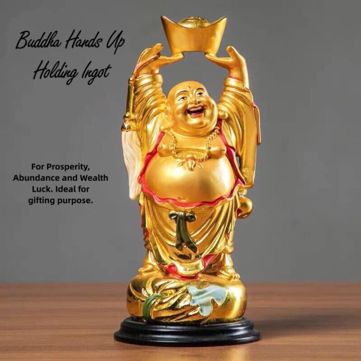 Fengshui Laughing Buddha Lifting A Gold Ingot | Lazada PH