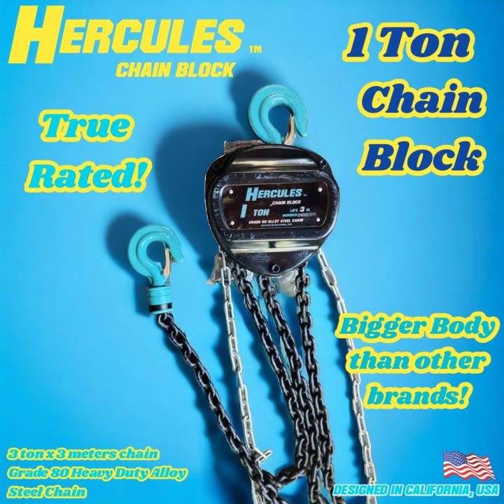 Chain block Hercules USA 1 ton, 2ton, 3ton, 5ton x 3m heavy duty ...