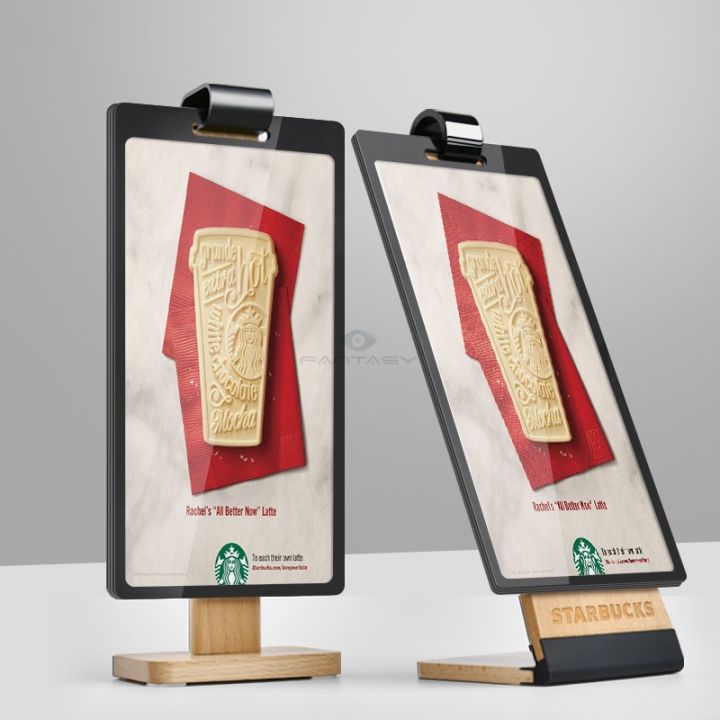 FANTASY SVIAO Wooden PVC Page-turning Menu Holder Loose Leaf Menu Stand ...