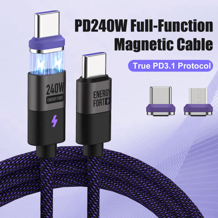 240W Magnetic Charging Cable PD3.1 5A Fast Charging USB C Cable ...