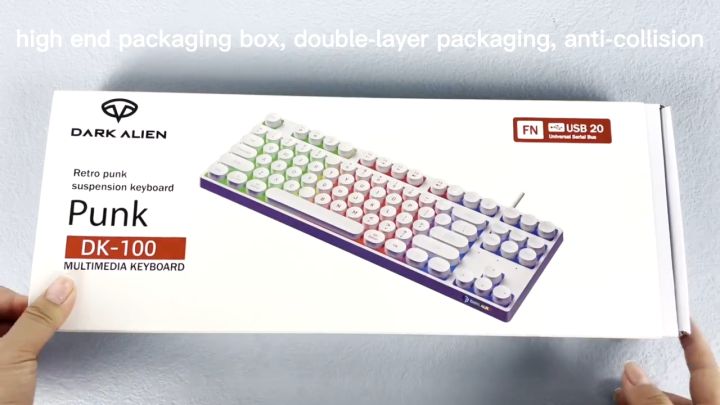 Bàn phím máy tính Dark Alien DK100 gaming LED yên tĩnh 87 phím bộ bàn phím chuột | Lazada.vn