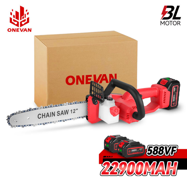 ONEVAN 12 Inch Cordless Chainsaw Brushless Electric Chainsaw 20000RPM ...