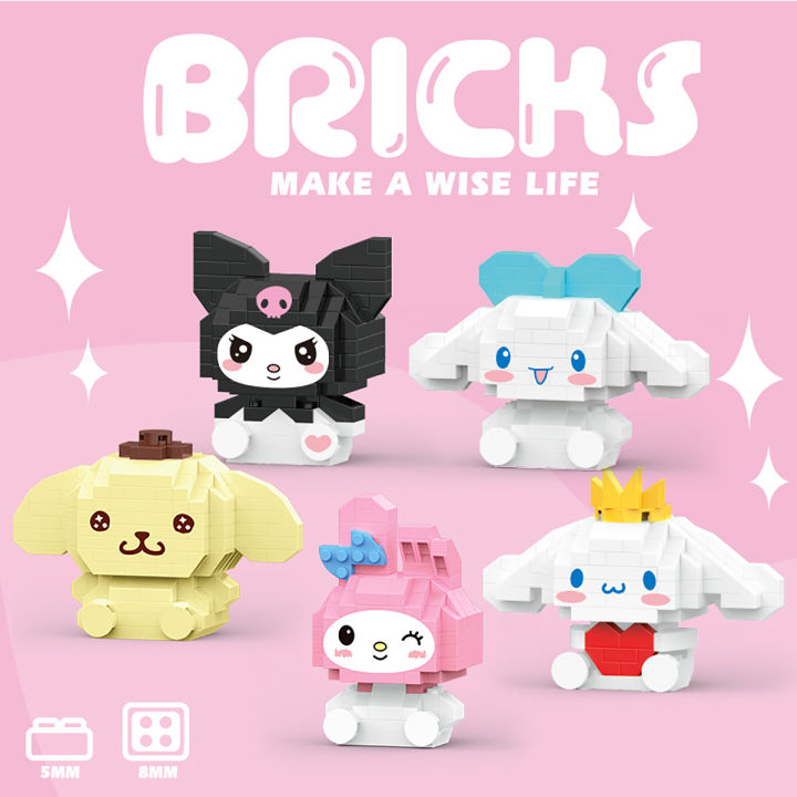 Block Building Sets Kuromi Bricks Cinnamoroll Items Pompompurin My Melody Sanrio Bricks Miniso ...