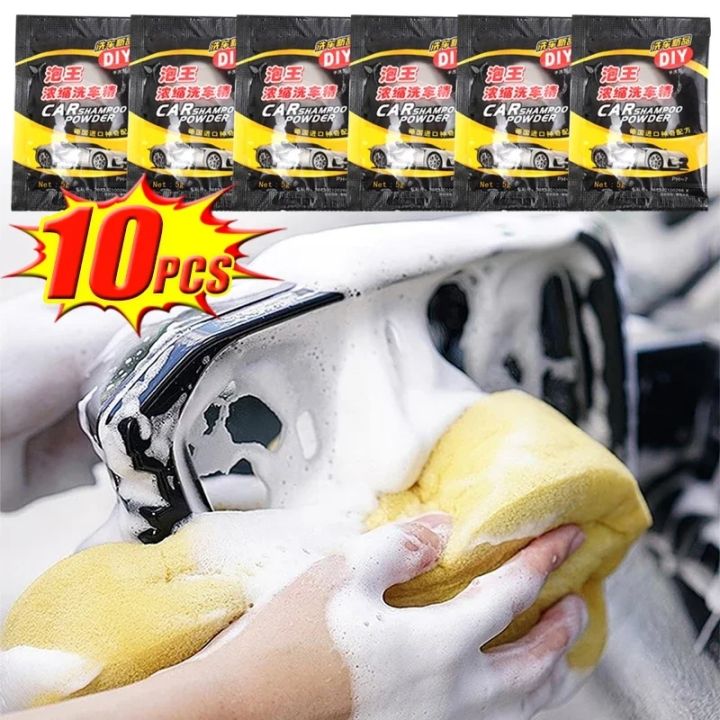 10Pcs Car Wash Powder Decontamination Cleaning Shampoo Essence ...
