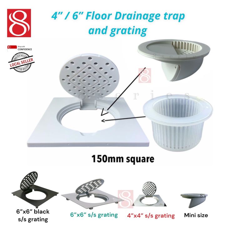 PVC /Stainless steel insects /Hair and odour control / Drain floor ...