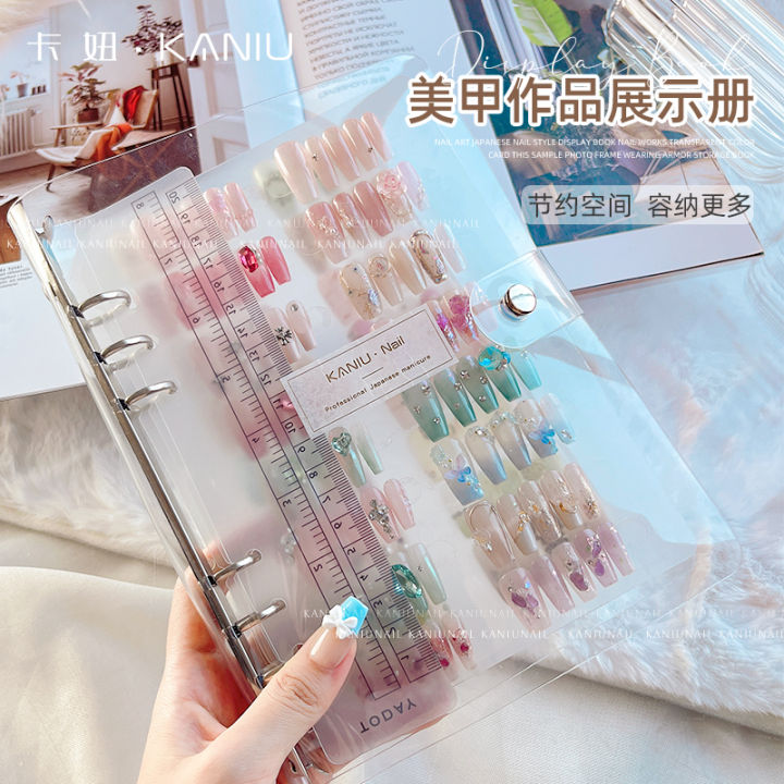 Kaniu Nail Art Work Display Book Transparent Color Card Frame Japanese ...