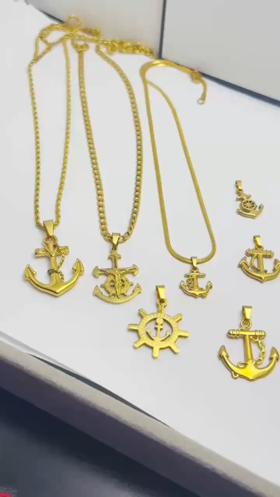 stainless steel ankla necklace gold plated with rope chain snake chain ...