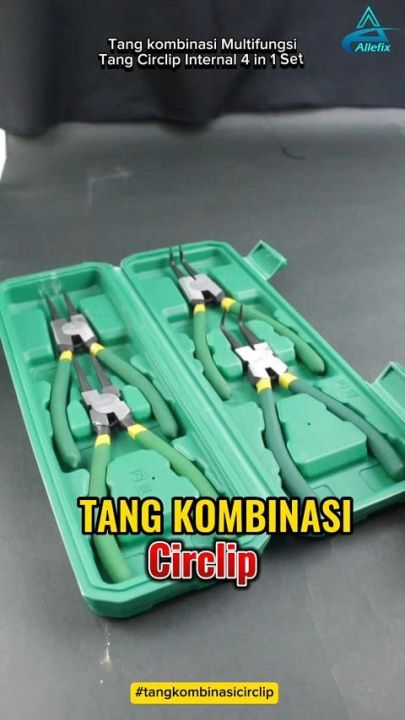 Tang Snap Ring Circlip Pliers Set 4pcs Bahan CRV Anti Slip Free Box ...