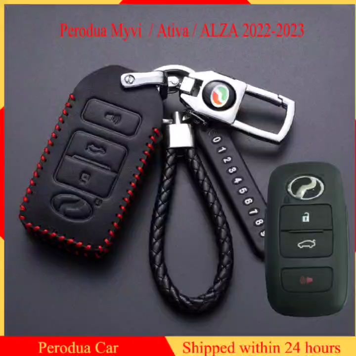 Perodua ALZA 2023 - 2024 / Myvi Ativa 2022-2024 Remote Key Leather Case ...