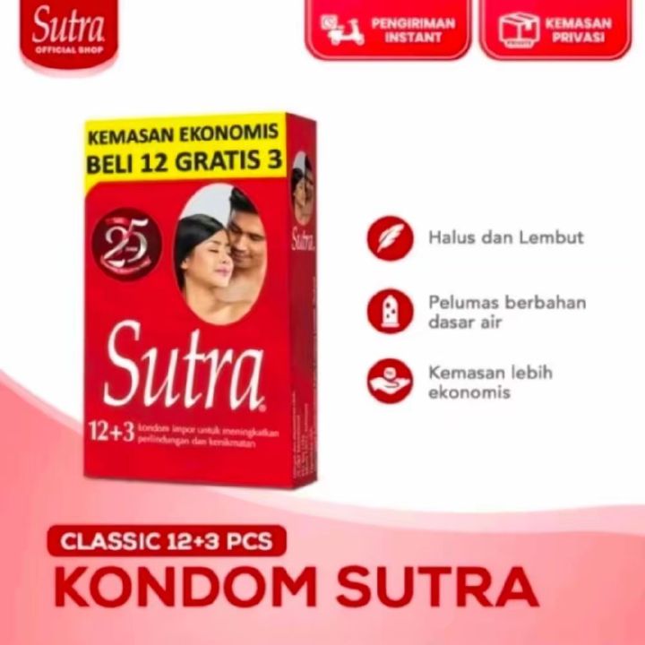 Kondom Sutra Classic Isi 12 + 3 Sachet / Sutra Merah Isi 15 Sachet ...