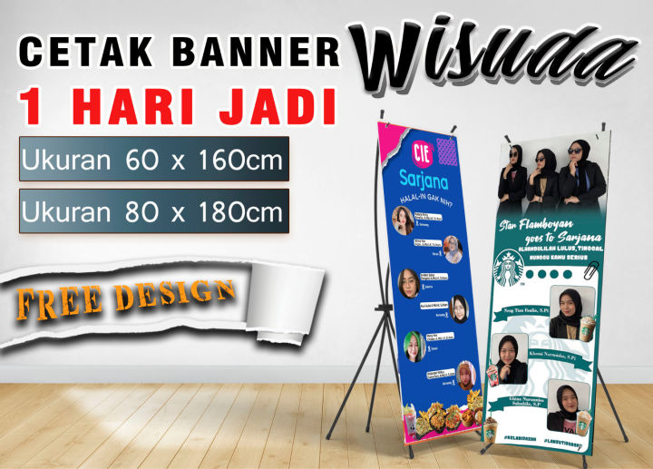 Cetak X Banner Wisuda Baner sidang Skripsi Banner congratulation | Lazada Indonesia