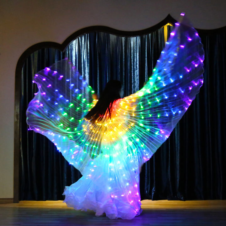 Led Rainbow Electronic Light Dance Wings Belly Dance Costumes Party ...