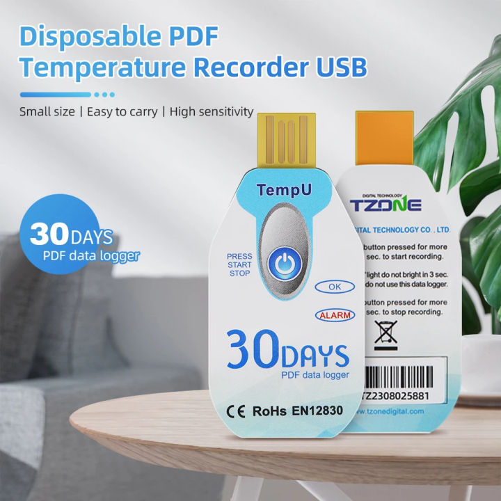 Temperature Data Logger USB Humidity Data Logger 30/60/90 Days Recorder ...