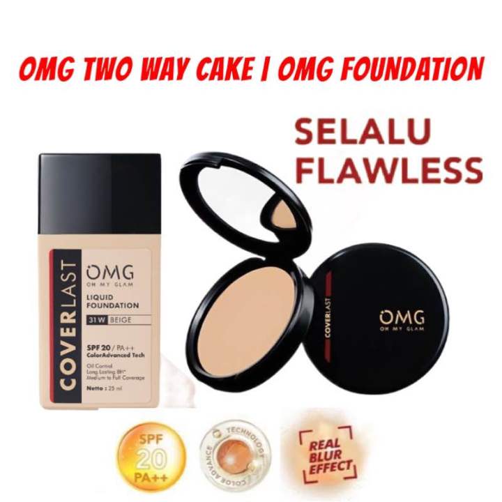 OMG Oh My Glam Coverlast Two Way Cake / Liquid Foundation | Bedak Padat ...