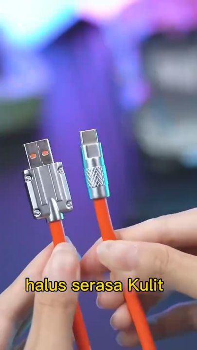 Original 120W 6A kabel data Super Cepat Charge Micro usb Type-C Cable ...