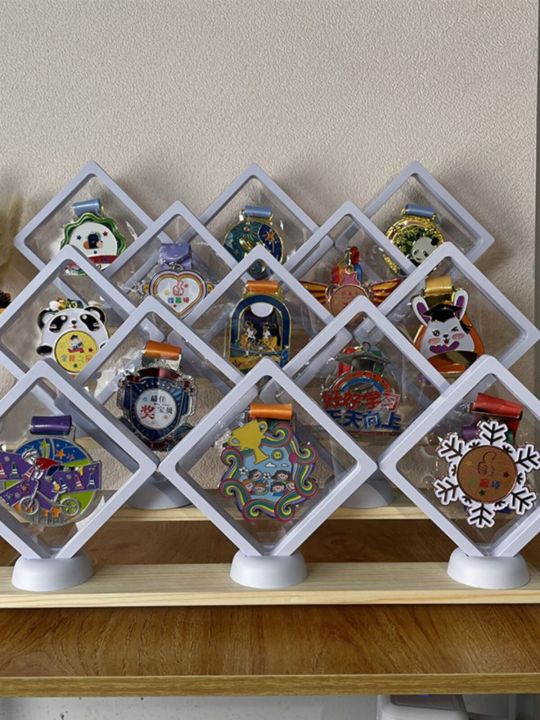 Marathon Medal Display Stand Acrylic Storage Box Real Wood Storage Rack ...