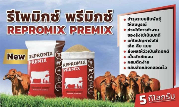 รีโพมิกซ์ พรีมิกซ์ Repromix Premix วิตามินอาหารเสริมวัว ช่วยให้วัวผสม ...