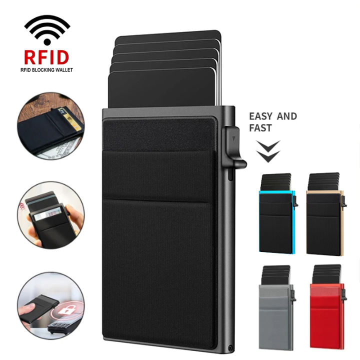 Rfid Smart Credit Card Holder Wallet Metal Thin Slim Men Women Wallets ...
