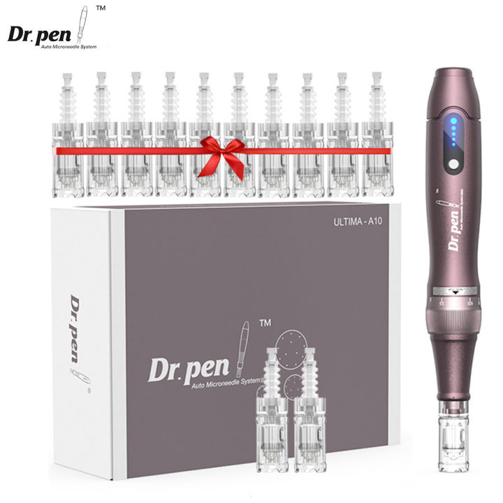 Dr Pen Ultima A10 Wireless With 12 Cartridges Microneedling Derma Pen ...