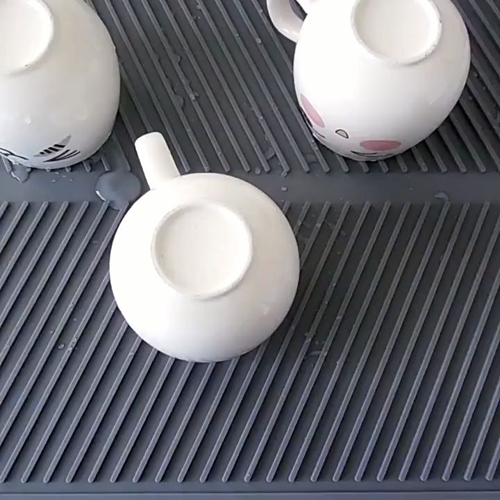 Silicone Dish Drying Mat Table Placemat Kitchen Folding Draining ...