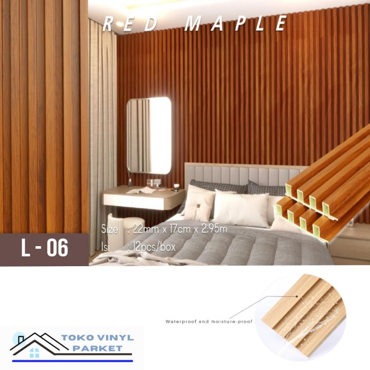 wall panel wpc partisi dinding L-06 Red Maple/btg | Lazada Indonesia