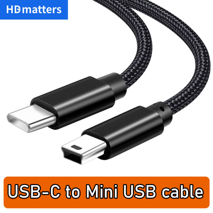USB C to Mini USB cable Braided USB-C to Mini-USB 5-pin OTG charging ...