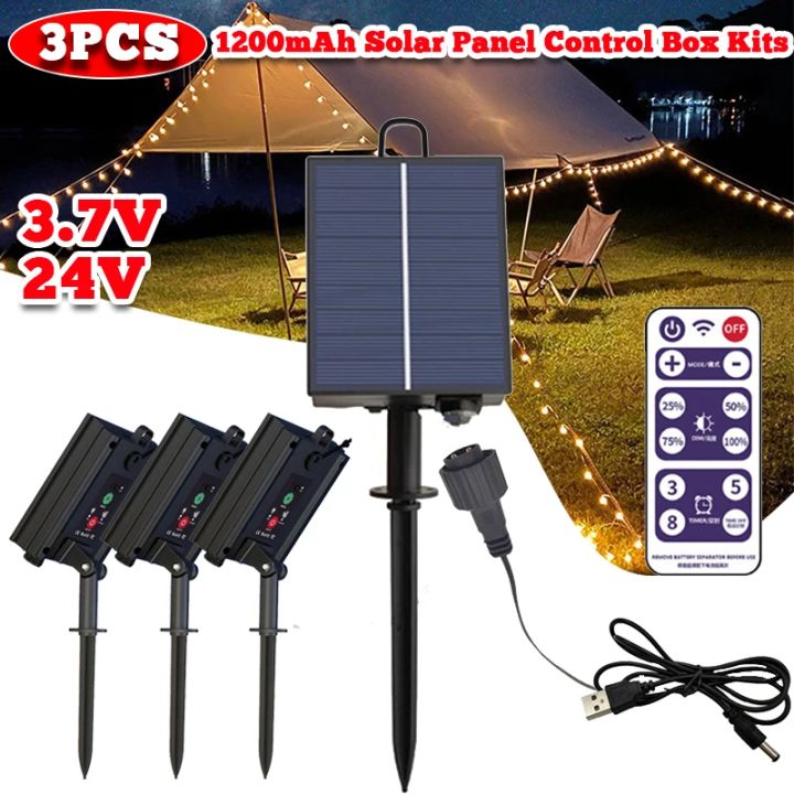 1-3PCS 1200MAH Solar Battery Control Box Kit Lithium Battery Panel for ...