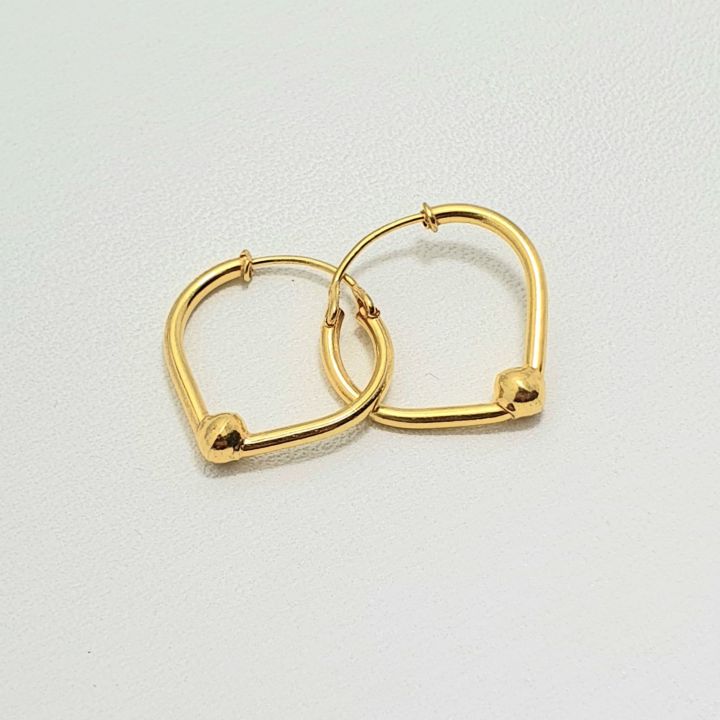 Anting Ring Emas Muda Segitiga Bola Satu 1 Gram | Lazada Indonesia
