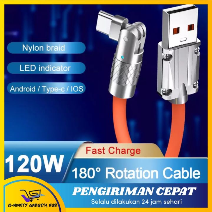 Super Fast Charging Cable 120W Data Cable Zinc Alloy Liquid Silicone ...