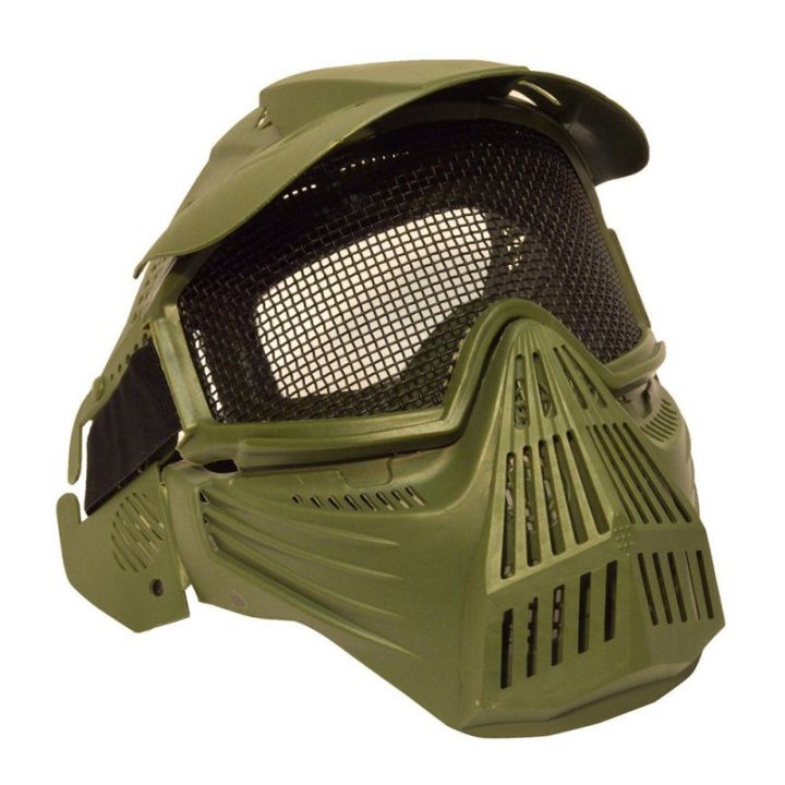 1pc Tactical Airsoft Pro Full Face Mask with Safety Metal Mesh Goggles ...