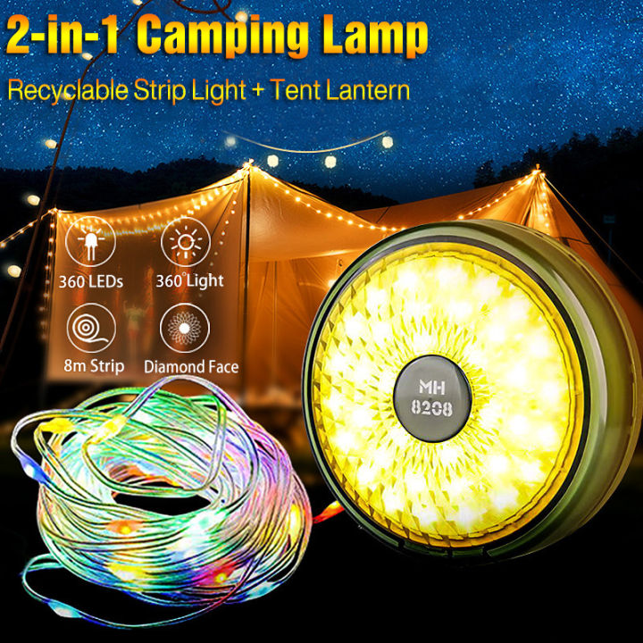 New LED Camping Lamp Strip Atmosphere Light Waterproof Recyclable Light ...